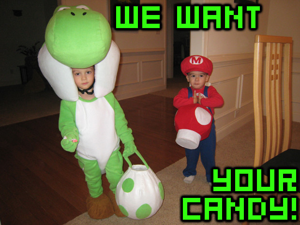 BabaGeek: Halloween 2009 Custom Yoshi Mascot and Baby Mario Costumes ...