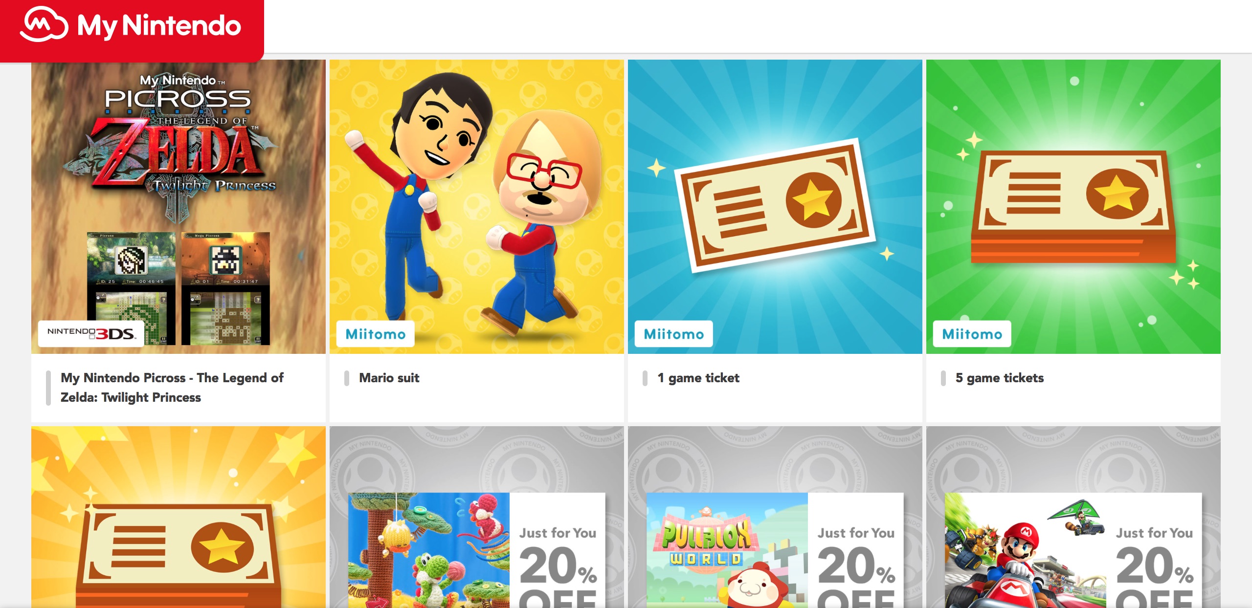Here's what rewards you can get through My Nintendo – Destructoid