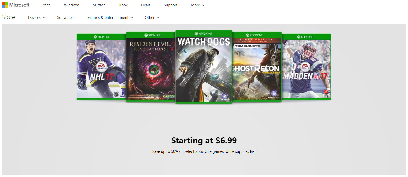 Microsoft Store's Xbox One game clearance sale starts at $4.99 ...